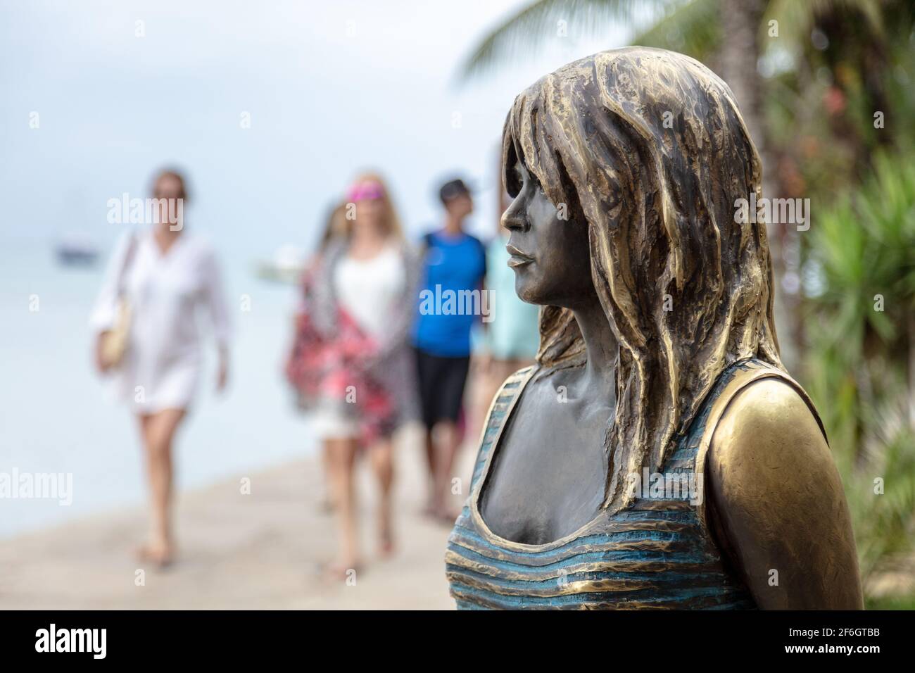 Brigitte Bardot bronze statue by Christina Motta, Buzios Brazil Stock ...