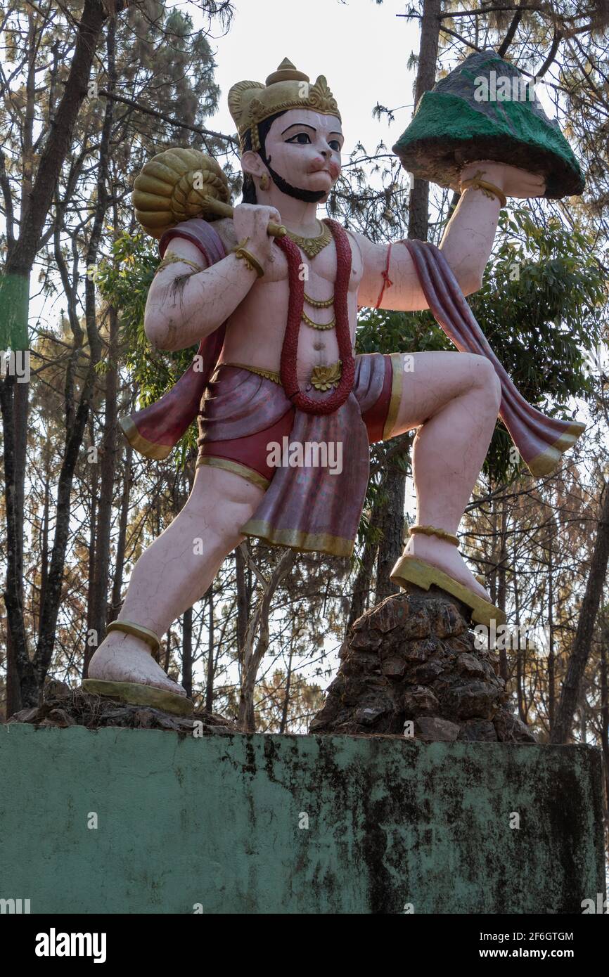 The statue of Lord Hanuman at Shreenagar, Tansen, Palpa Stock Photo - Alamy