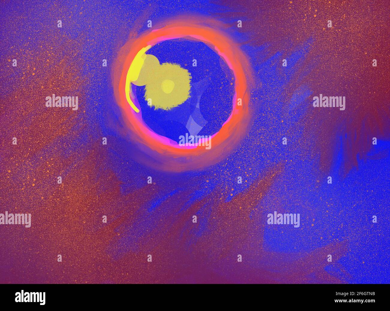 A digital painting of a solar eclipse somewhere in the universe Stock ...