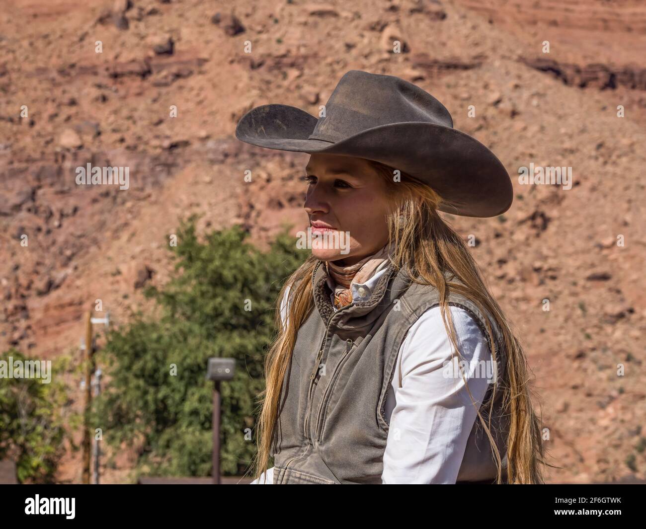 Red hair woman cowgirl hi-res stock photography and images - Alamy