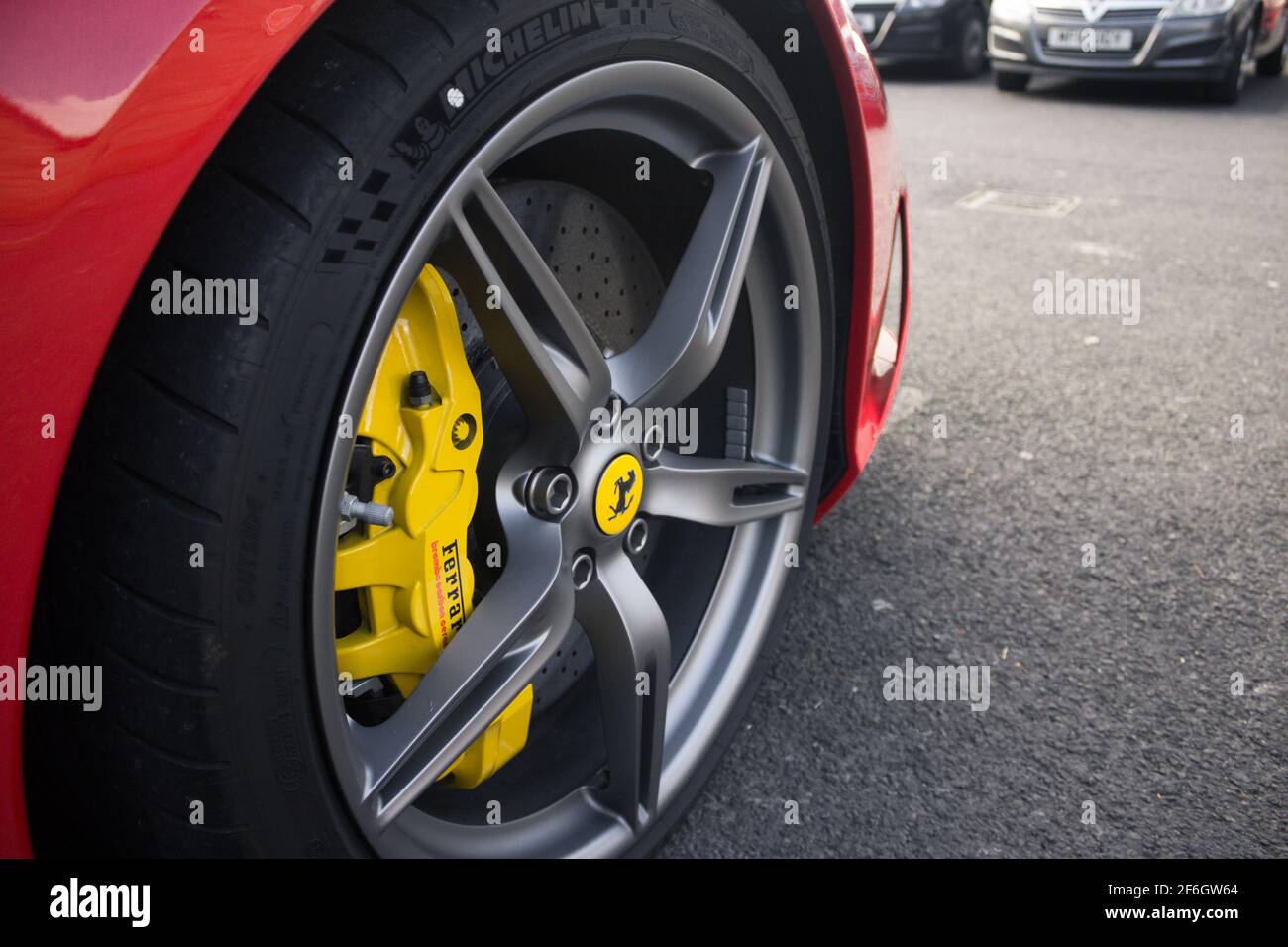 Red ferrari wheel hi-res stock photography and images - Alamy