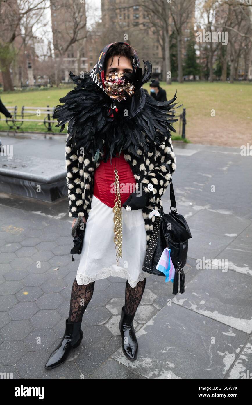 New York, New York, USA. 31st Mar, 2021. ANTONIA, a transgender person ...
