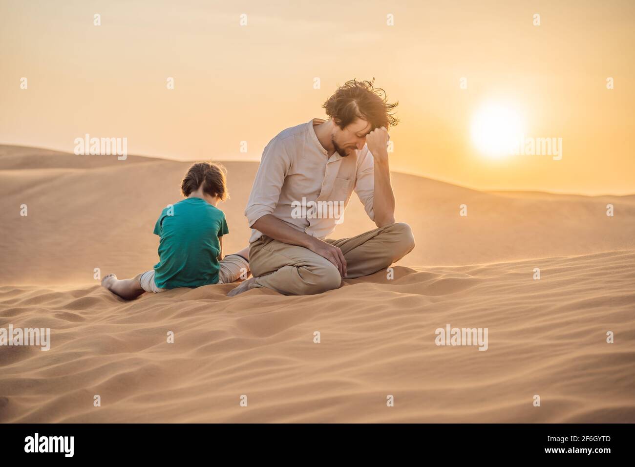 Relationship problems between father and son. Family conflict. Dad and ...