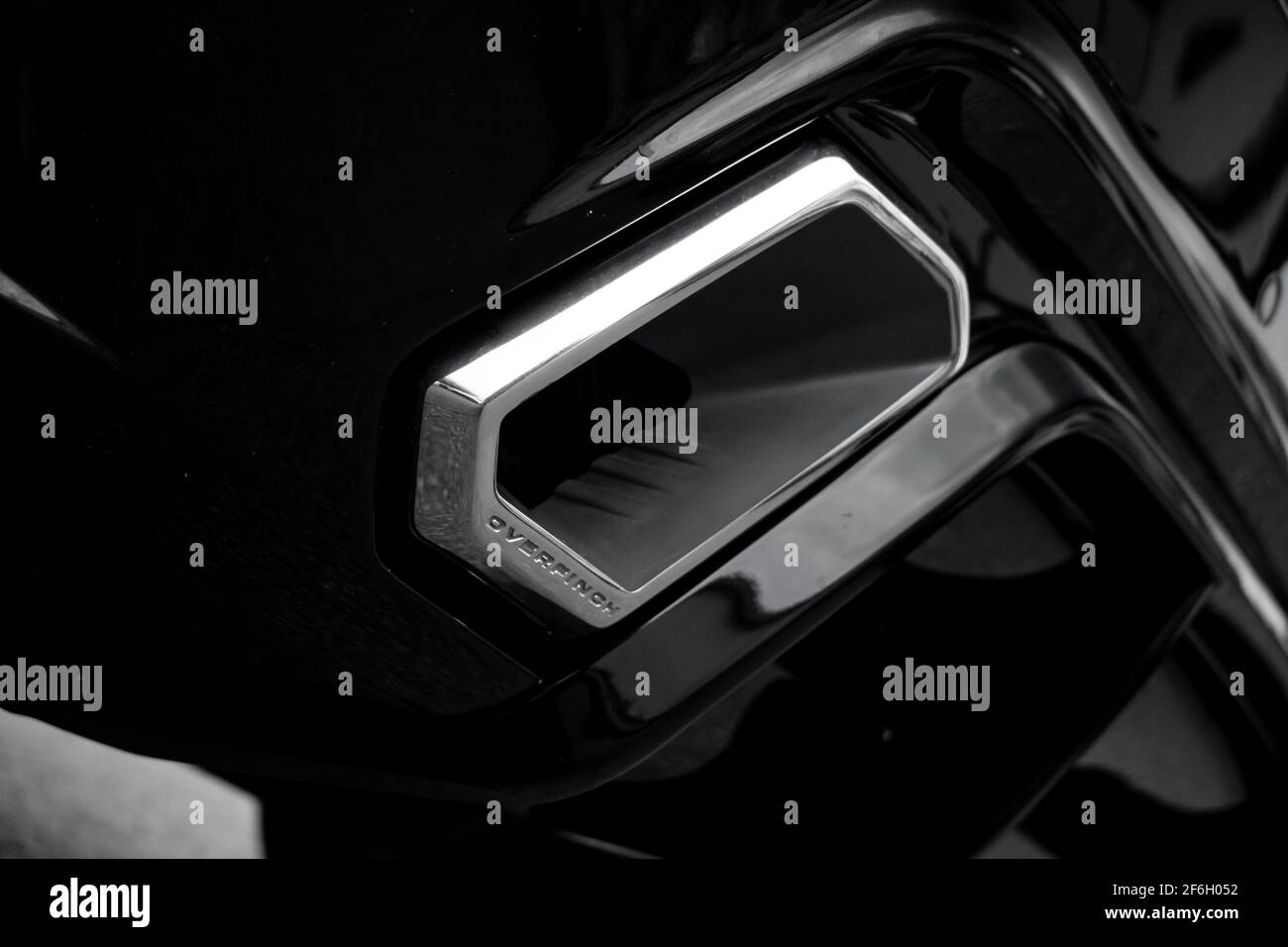 The Exhaust Tips Of A 2017 Land Rover Range Rover Evoque With An ...