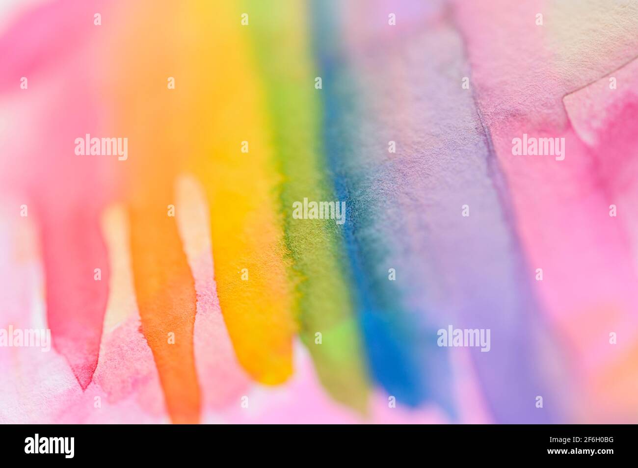 Close-up of watercolor rainbow Stock Photo - Alamy