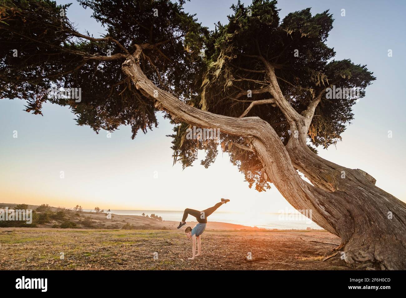 Girl doing handstand hi-res stock photography and images - Alamy