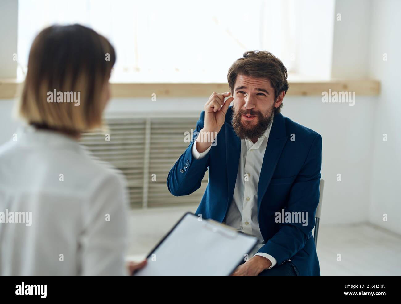 woman psychologist reception patient diagnosis health treatment Stock ...
