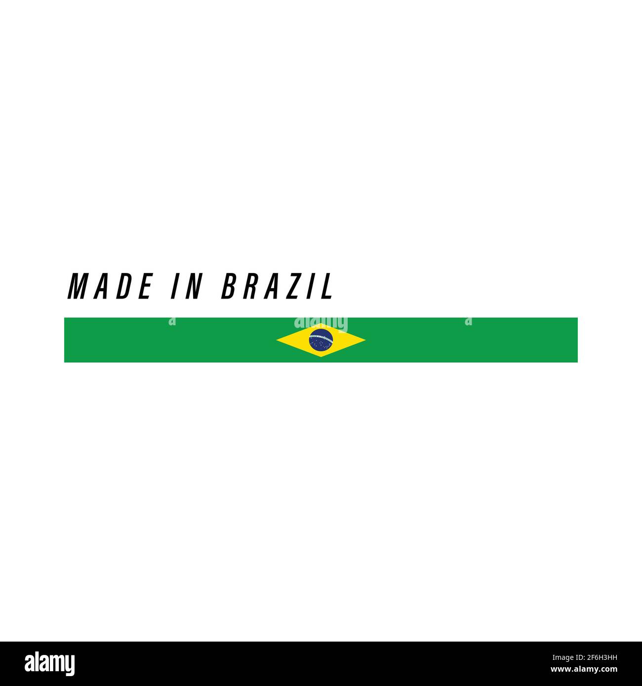 Made in Brazil, badge or label with flag isolated on white background ...