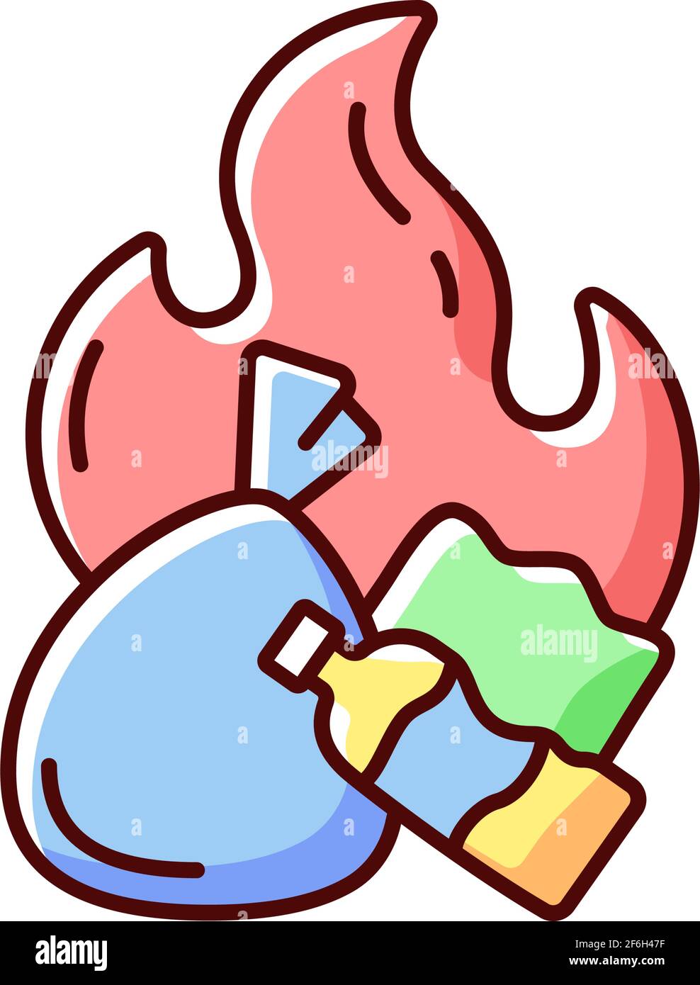 Burning trash dump Stock Vector Images - Alamy