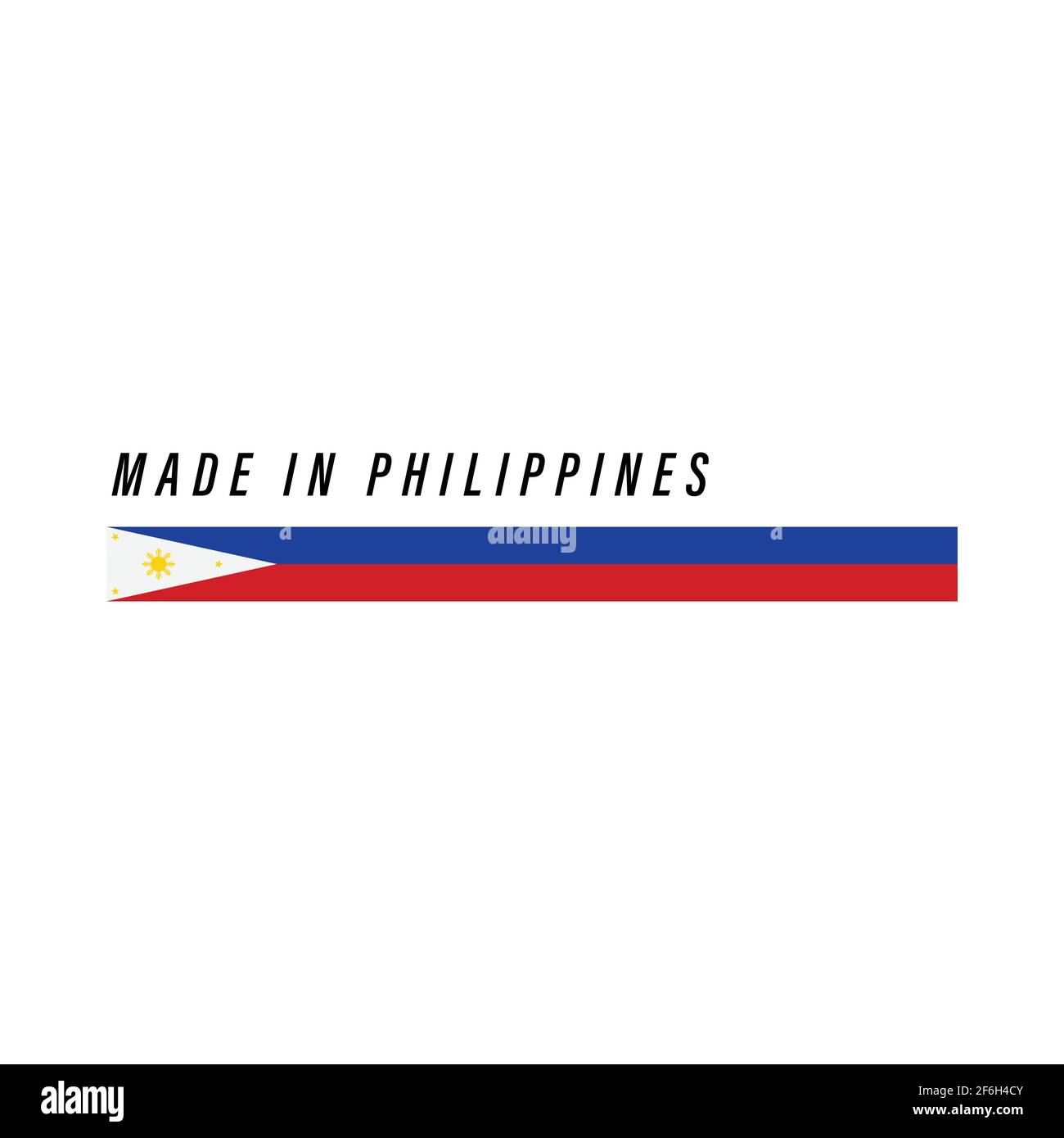 Made in Philippines, badge or label with flag isolated on white ...
