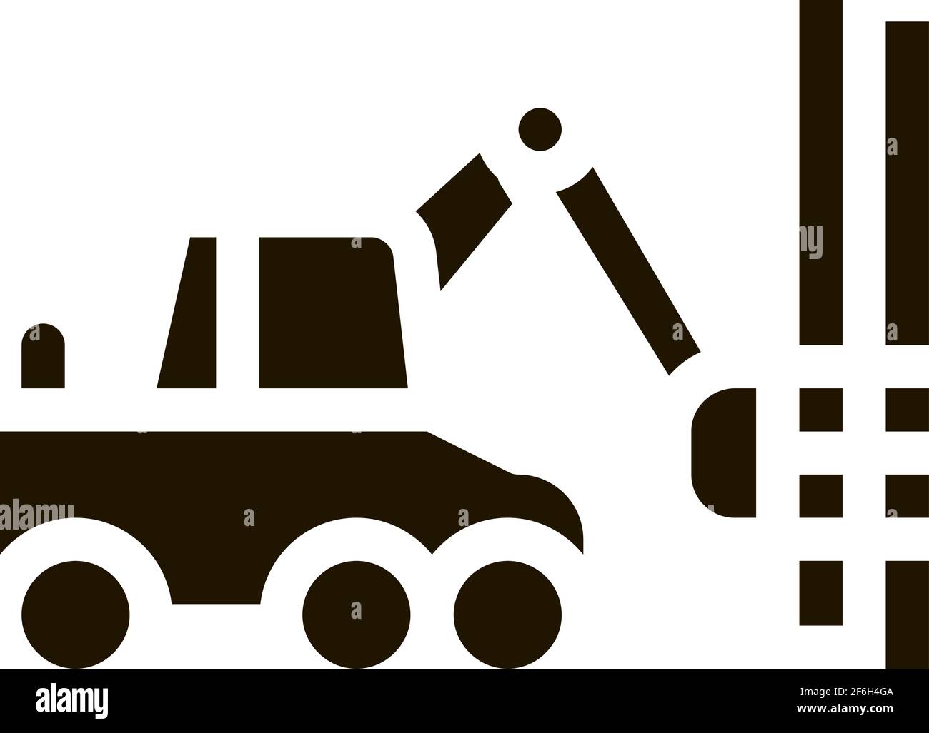 logging machine icon Vector Glyph Illustration Stock Vector Image & Art ...