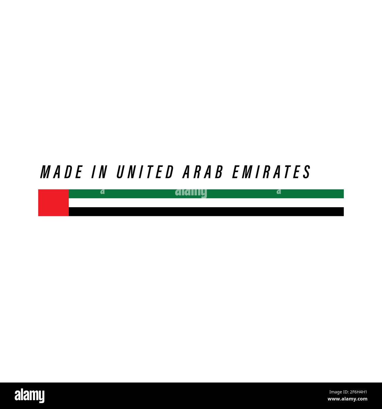 Made in United Arab Emirates, badge or label with flag isolated on ...