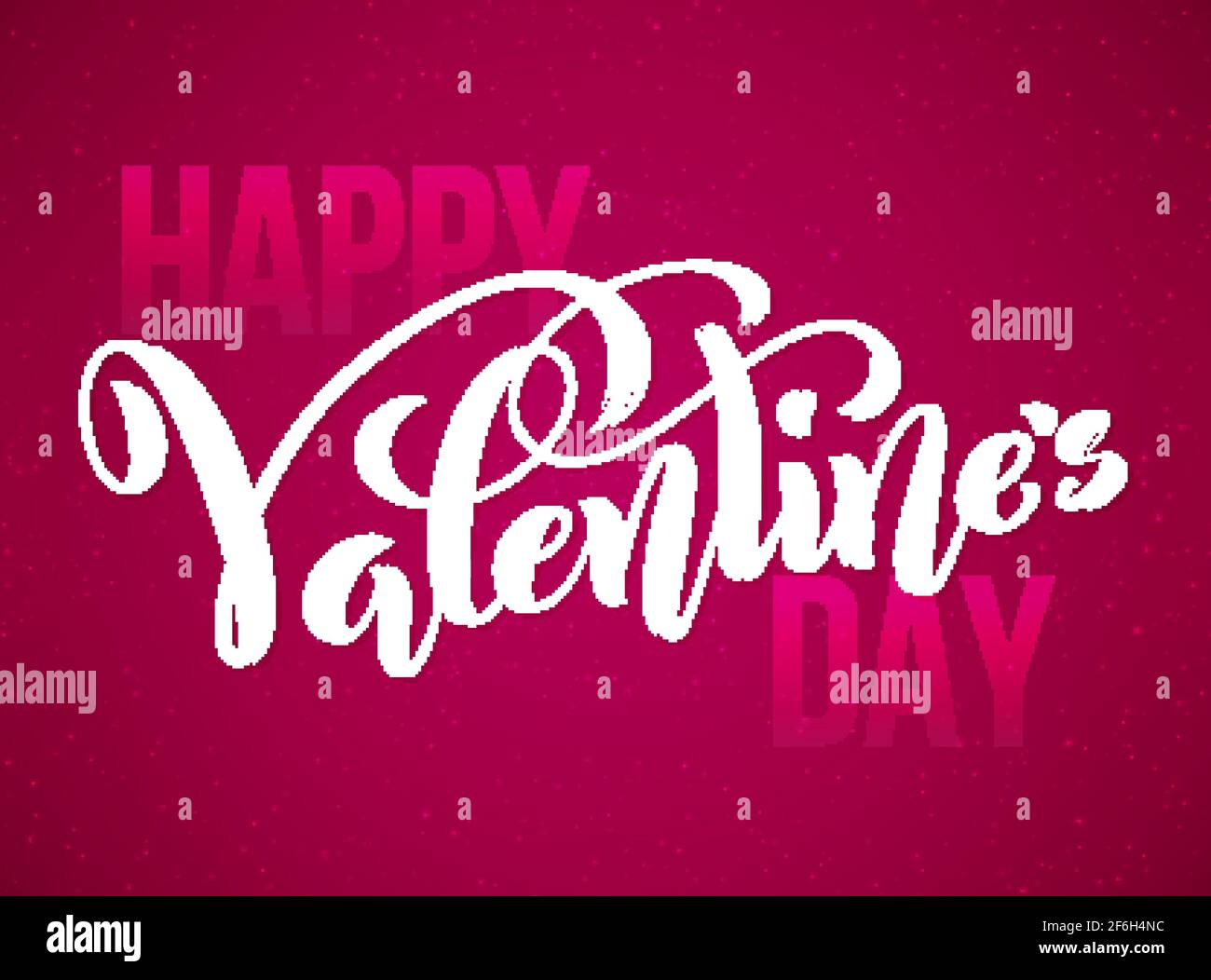 Happy Valentines Day card. Template poster with handdrawn lettering ...
