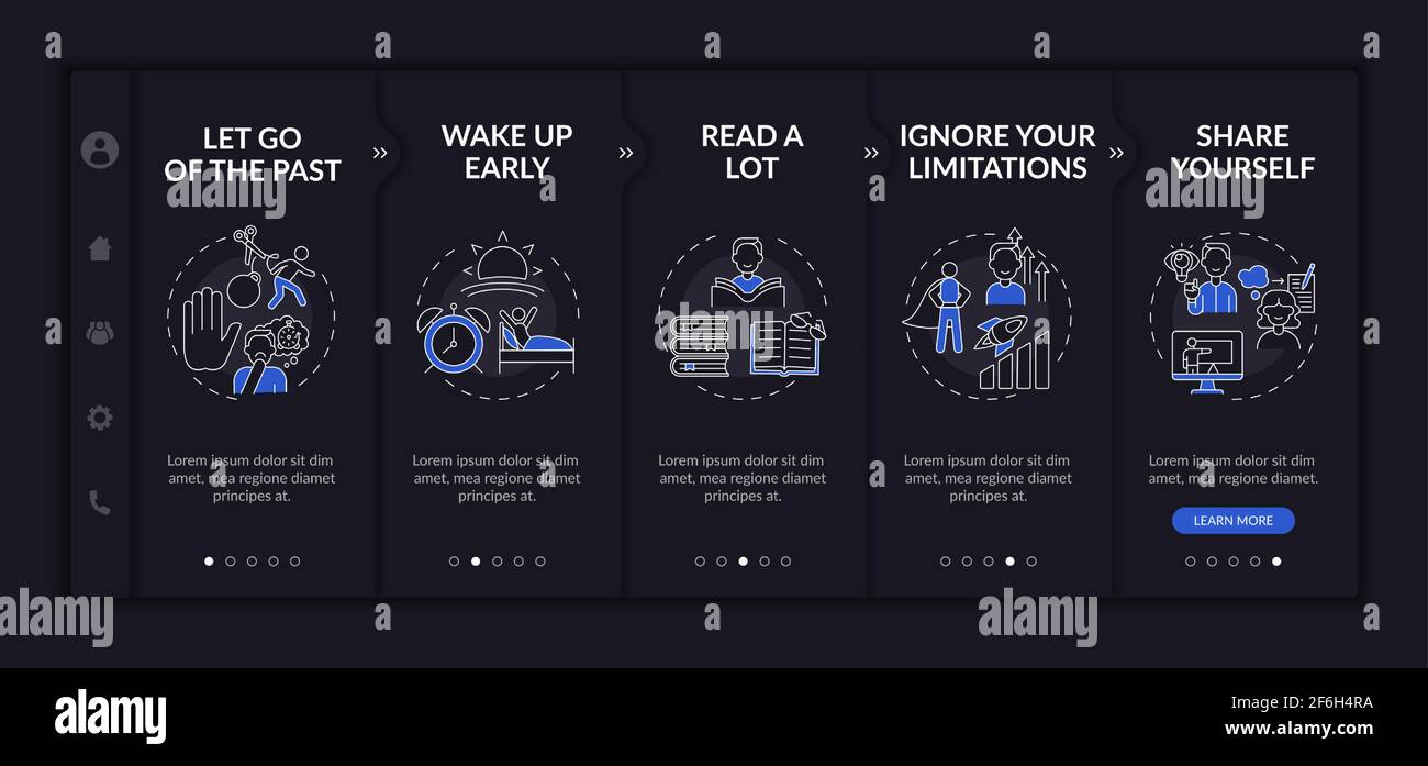 Self-development tips onboarding vector template Stock Vector Image ...