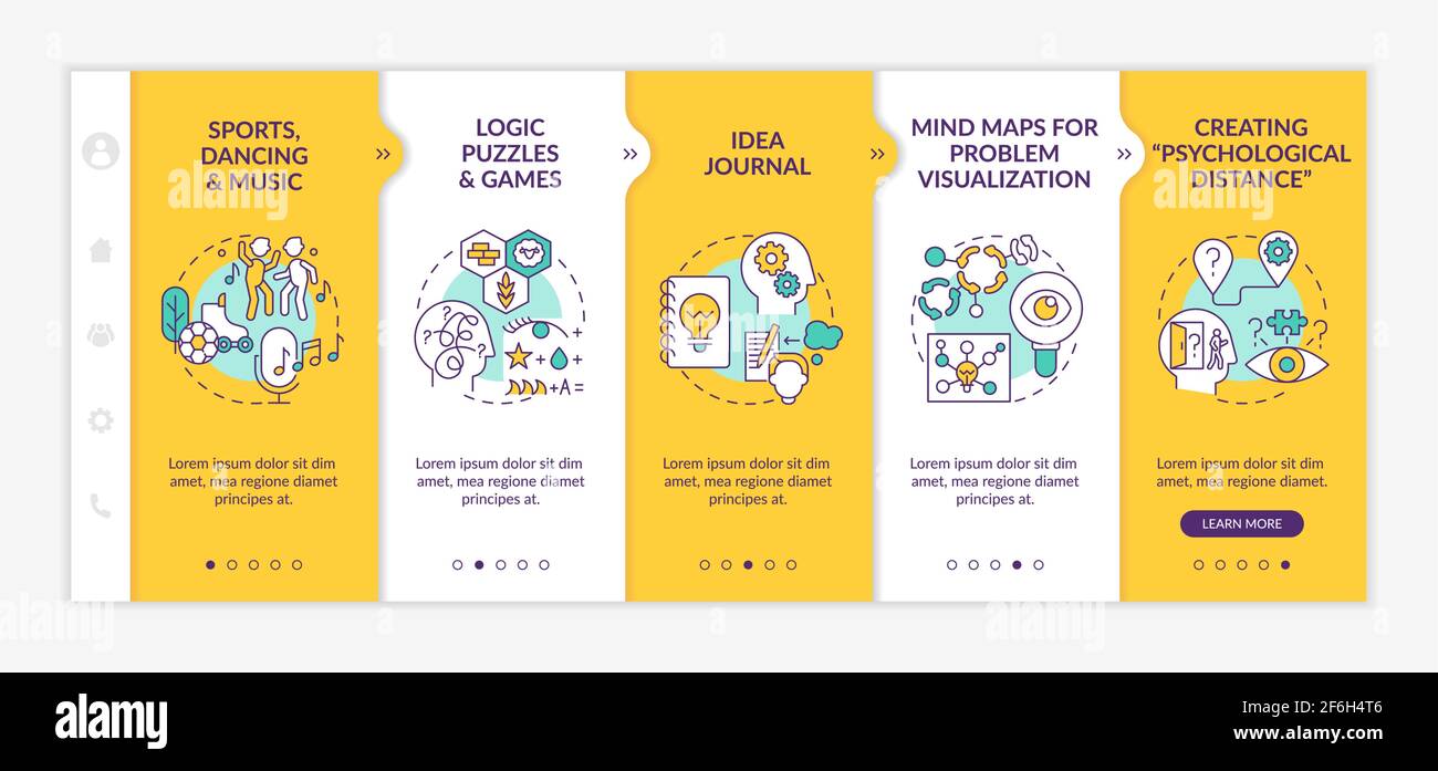 Improving problem solving skills tips onboarding vector template Stock Vector Image & Art - Alamy