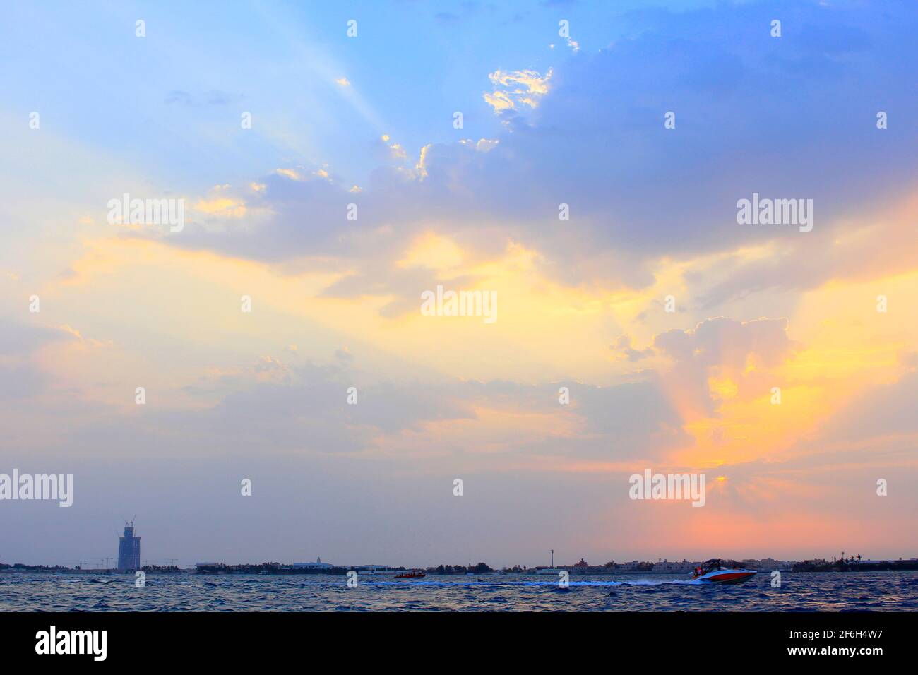 sunset over red sea jeddah Stock Photo - Alamy