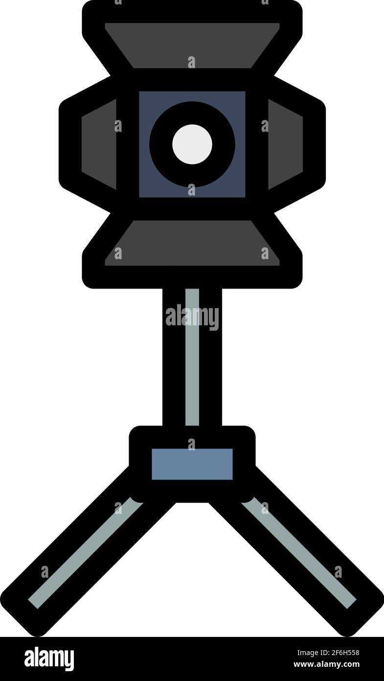 Stage Projector Icon. Editable Bold Outline With Color Fill Design ...