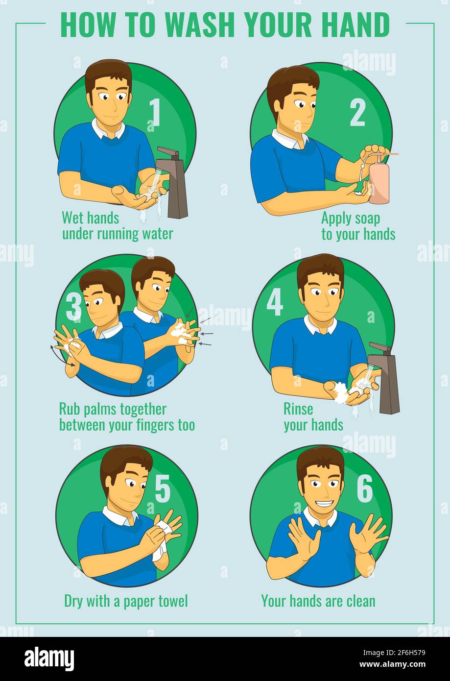 How to wash your hands vector poster Stock Vector Image & Art - Alamy