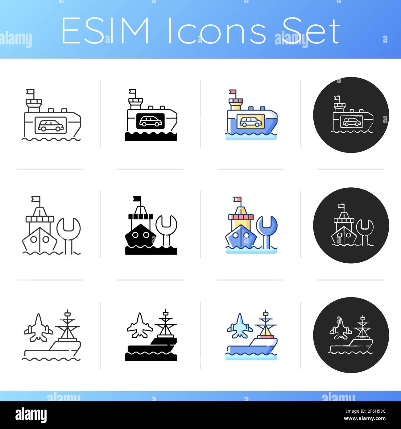 Maritime industry icons set Stock Vector Image & Art - Alamy