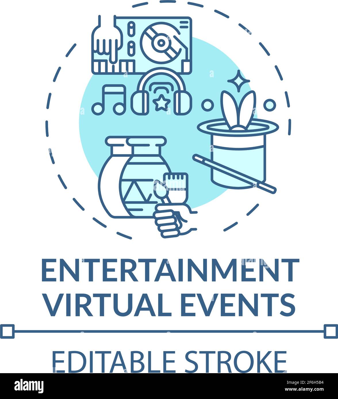 Entertainment virtual events concept icon Stock Vector Image & Art - Alamy