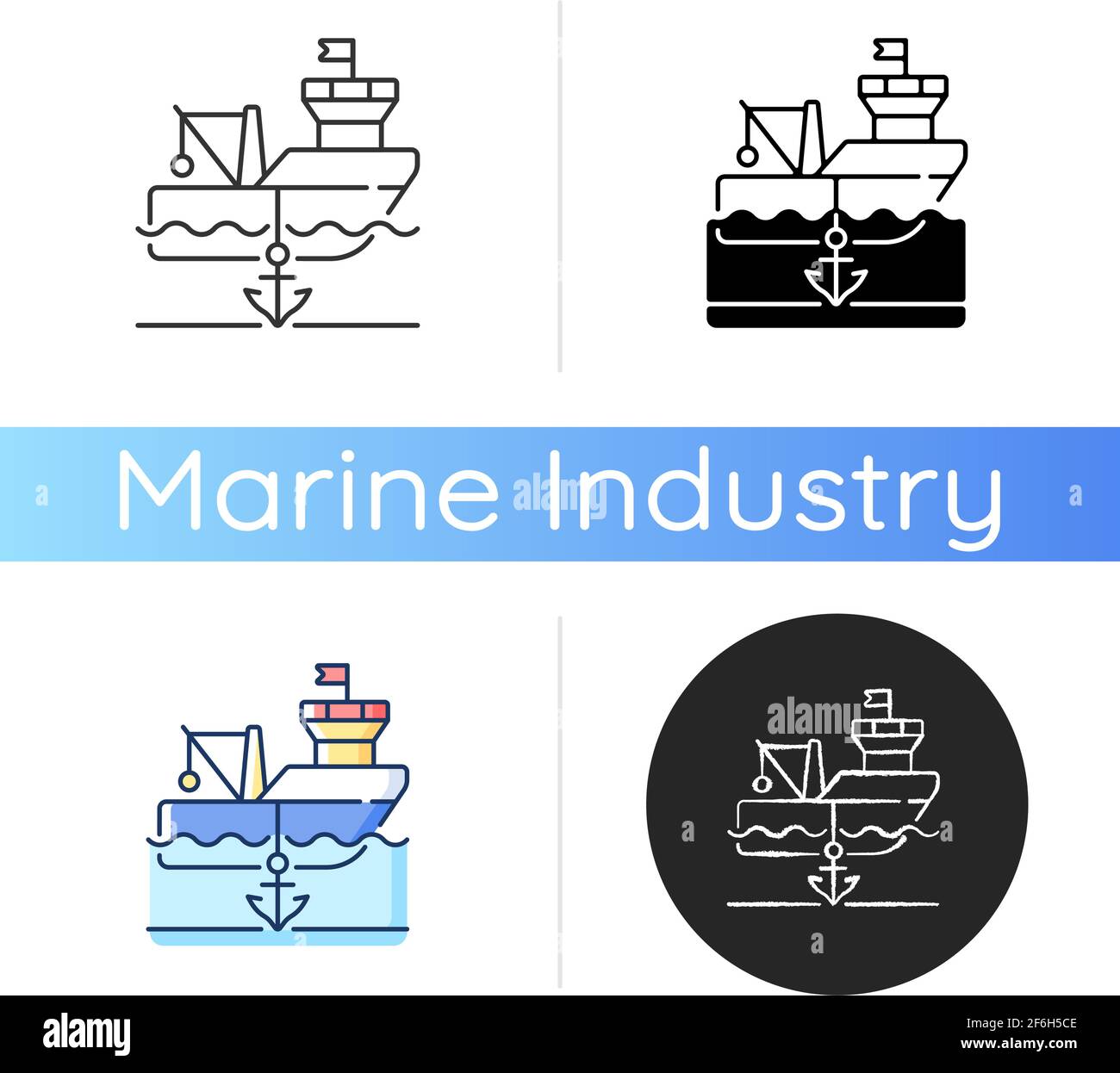 Black and white anchor offshore hi-res stock photography and images - Alamy