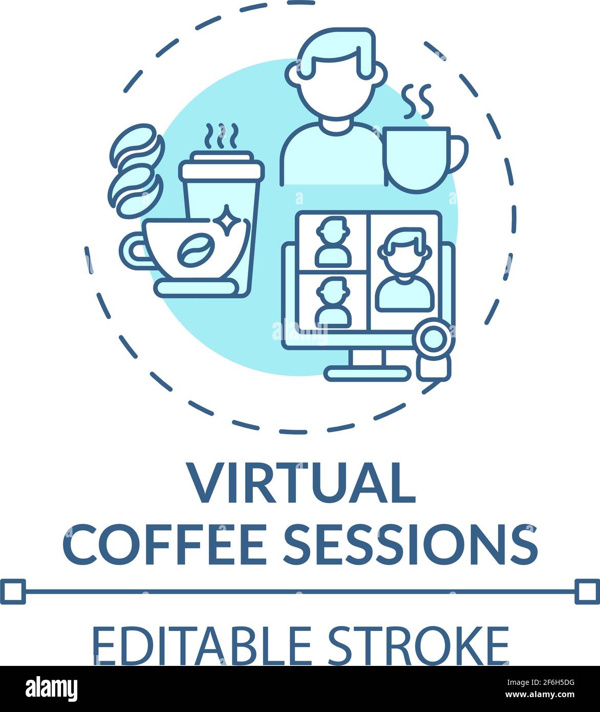 Virtual coffee sessions concept icon Stock Vector Image & Art - Alamy