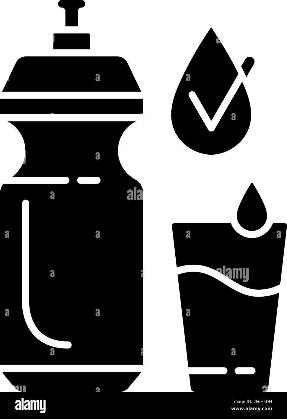 Drinking enough water black glyph icon Stock Vector Image & Art - Alamy