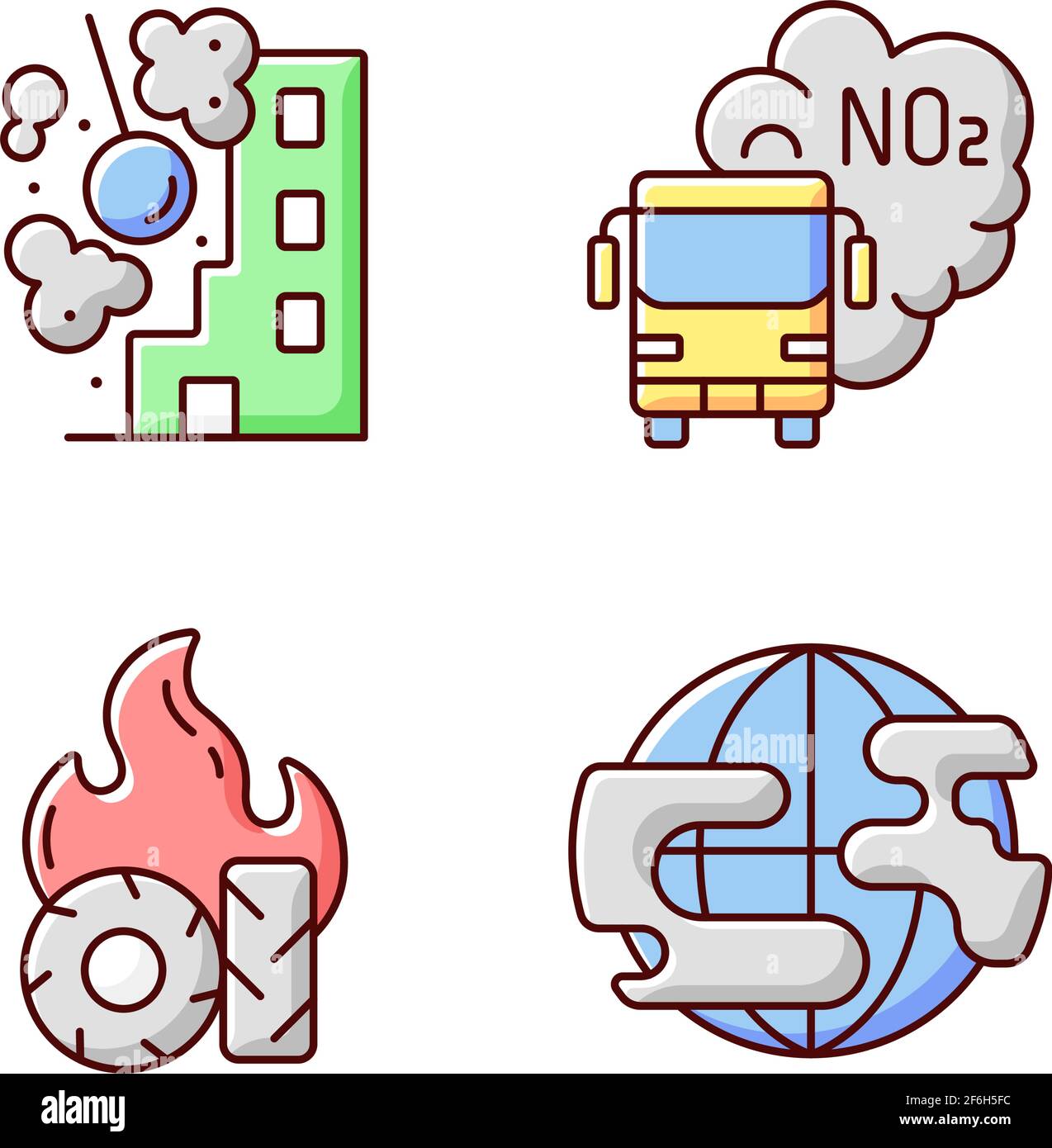 Air pollution RGB color icons set Stock Vector Image & Art - Alamy