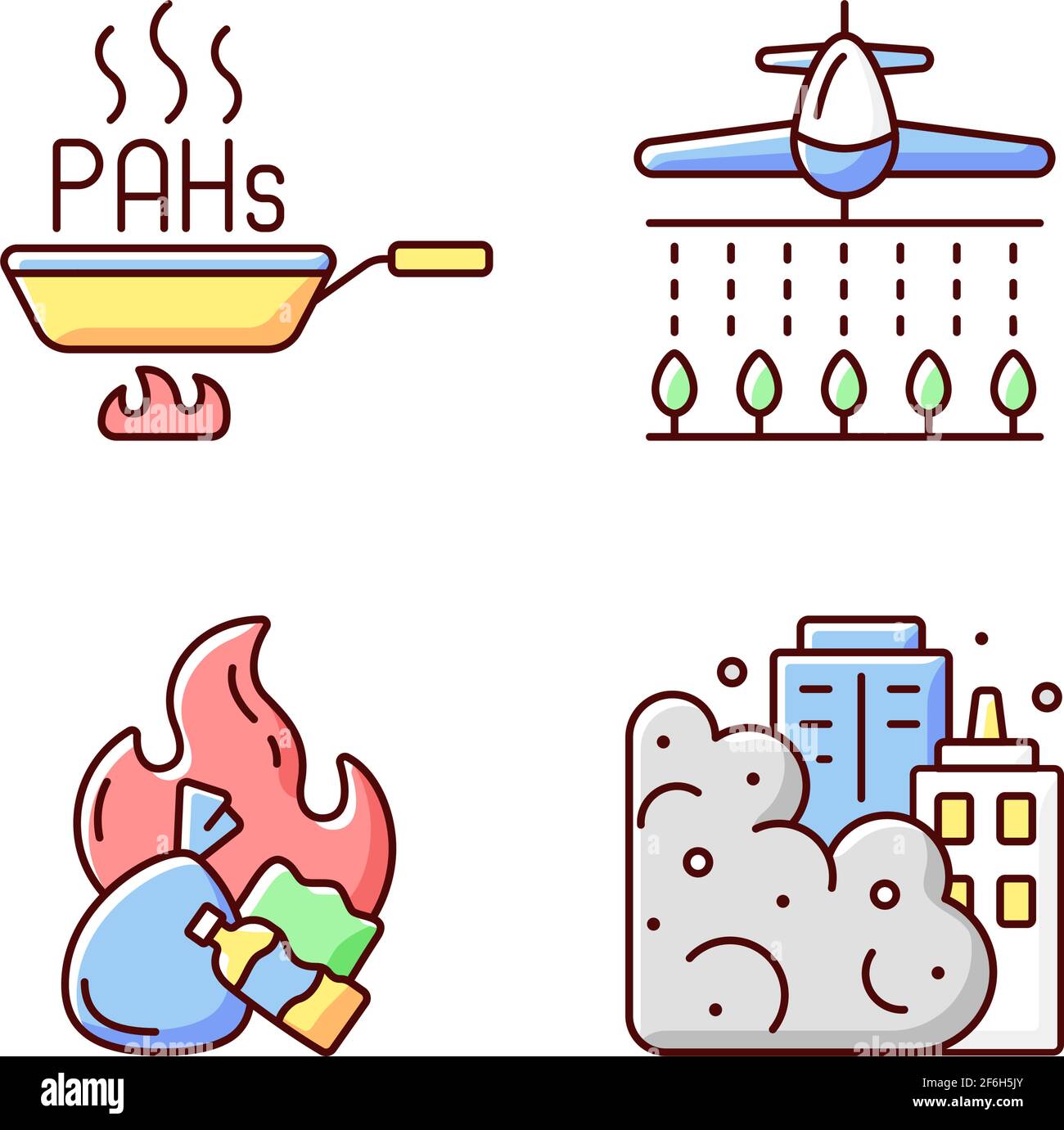 Air pollution RGB color icons set Stock Vector Image & Art - Alamy