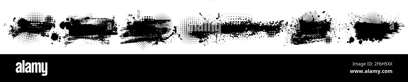 Vector Set of Grunge Design Elements. Brush Strokes. Large Collection ...