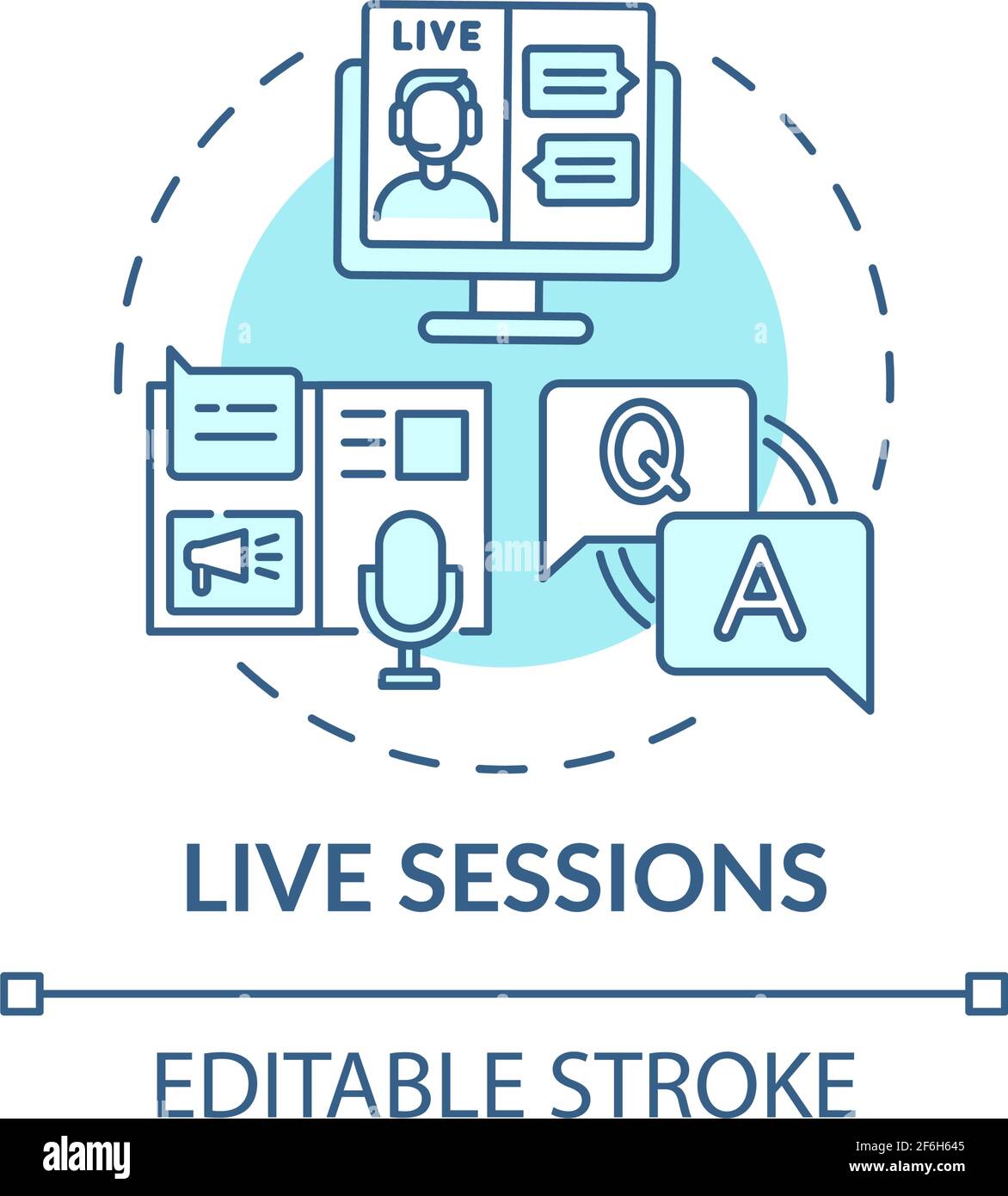 Live sessions concept icon Stock Vector Image & Art - Alamy