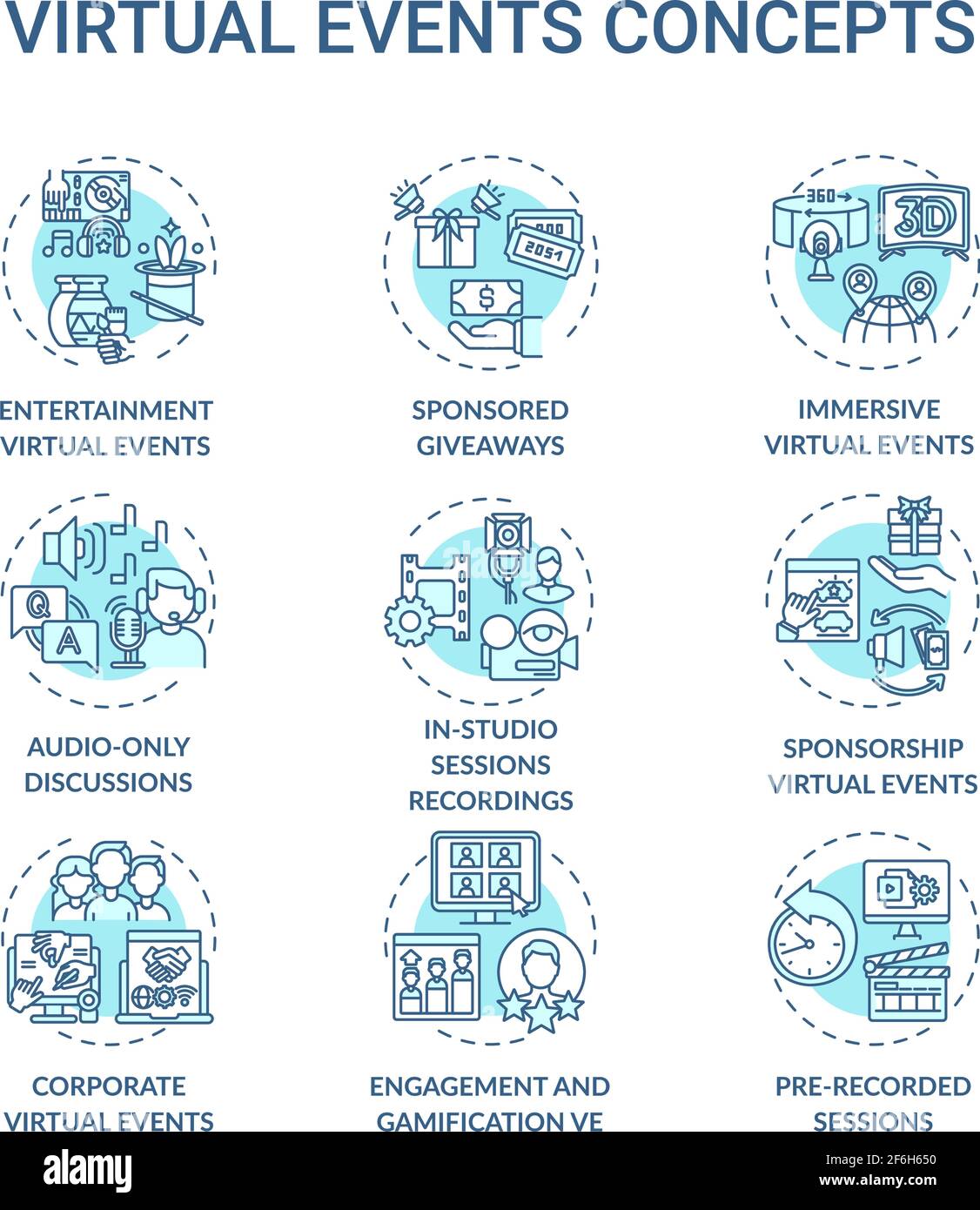 Virtual events illustration Cut Out Stock Images & Pictures - Alamy