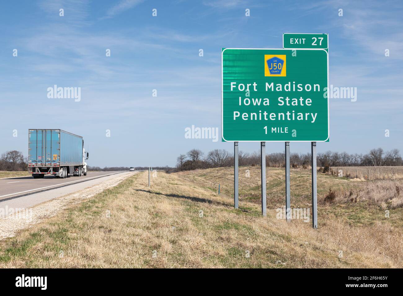 Iowa State Penitentiary sign in Fort Madison, Iowa Stock Photo - Alamy