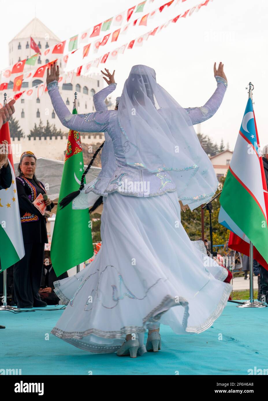 Ankara, Turkey - March 21 2021: Azerbaijani women dance with local ...