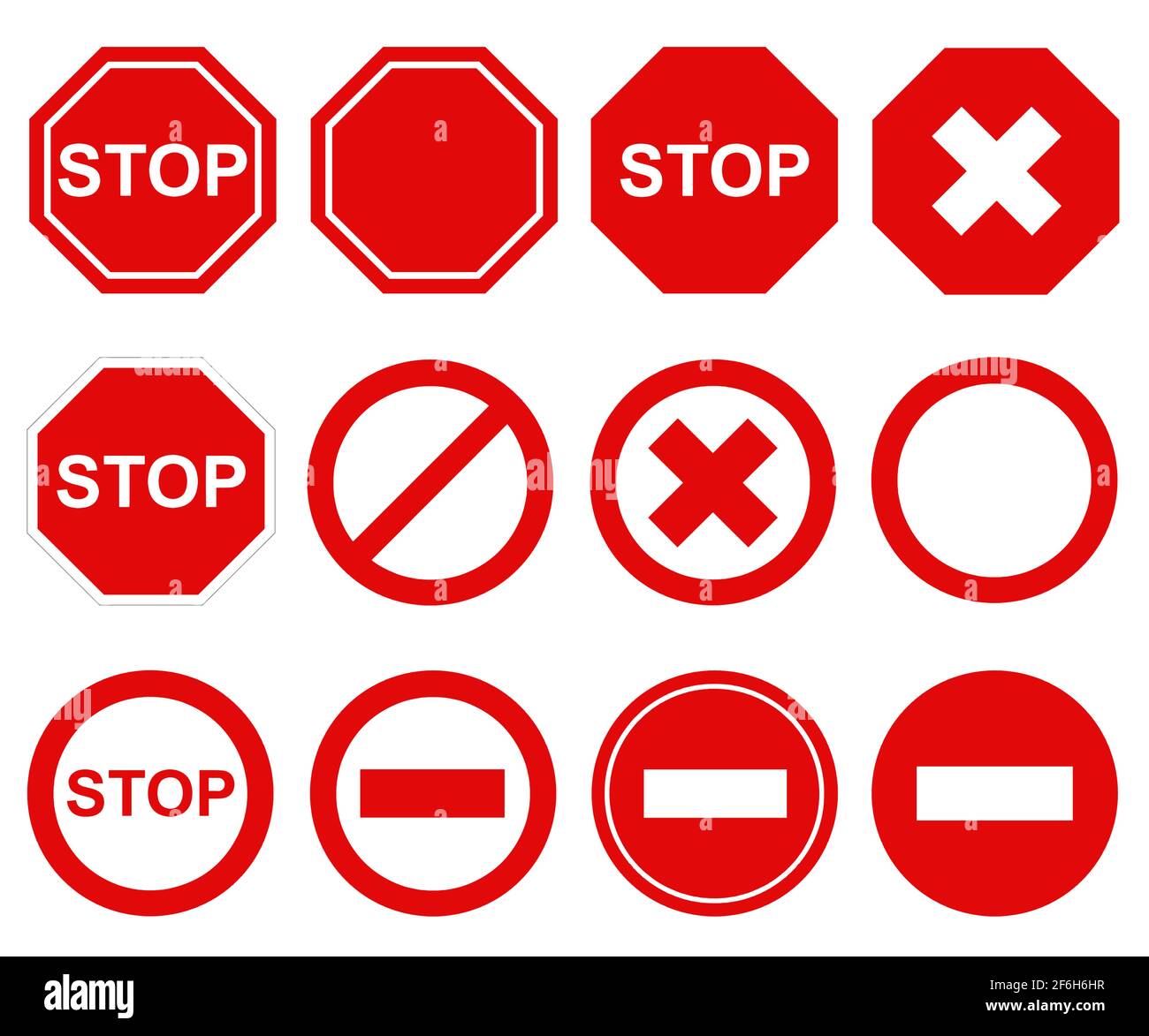 Set of different stop signs isolated on white Stock Vector Image & Art ...