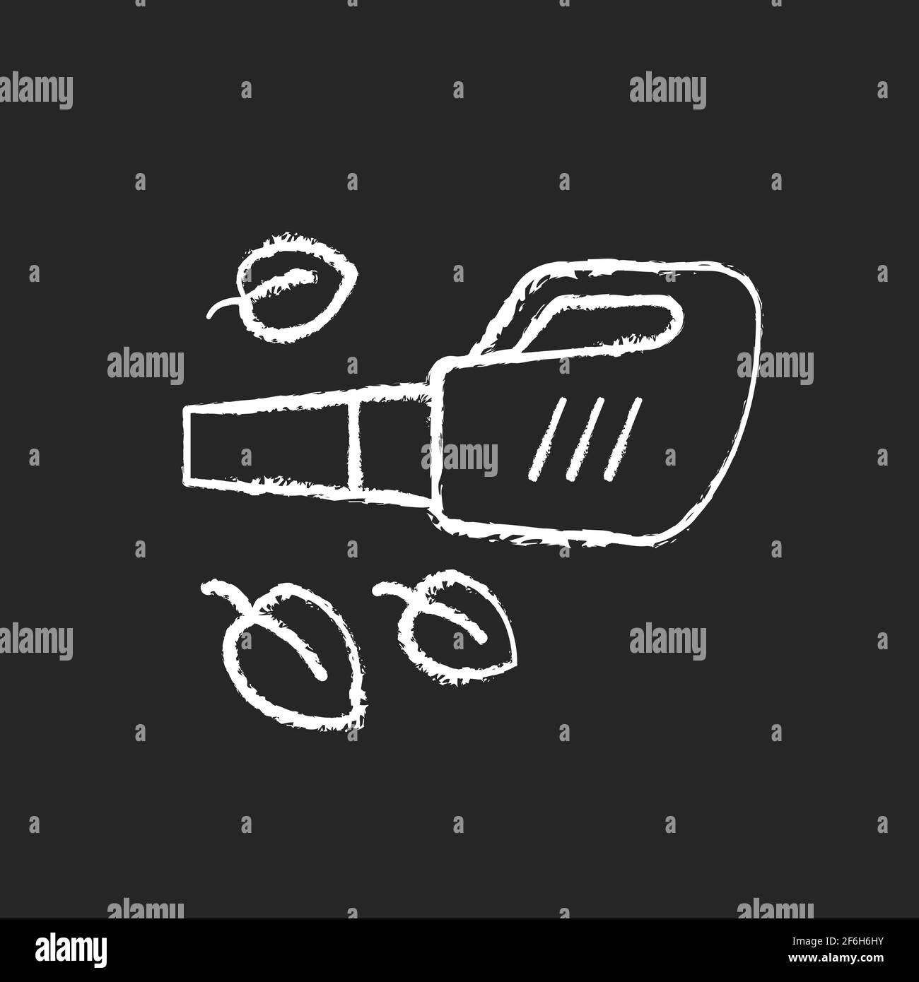 Leaf blower chalk white icon on black background Stock Vector Image ...