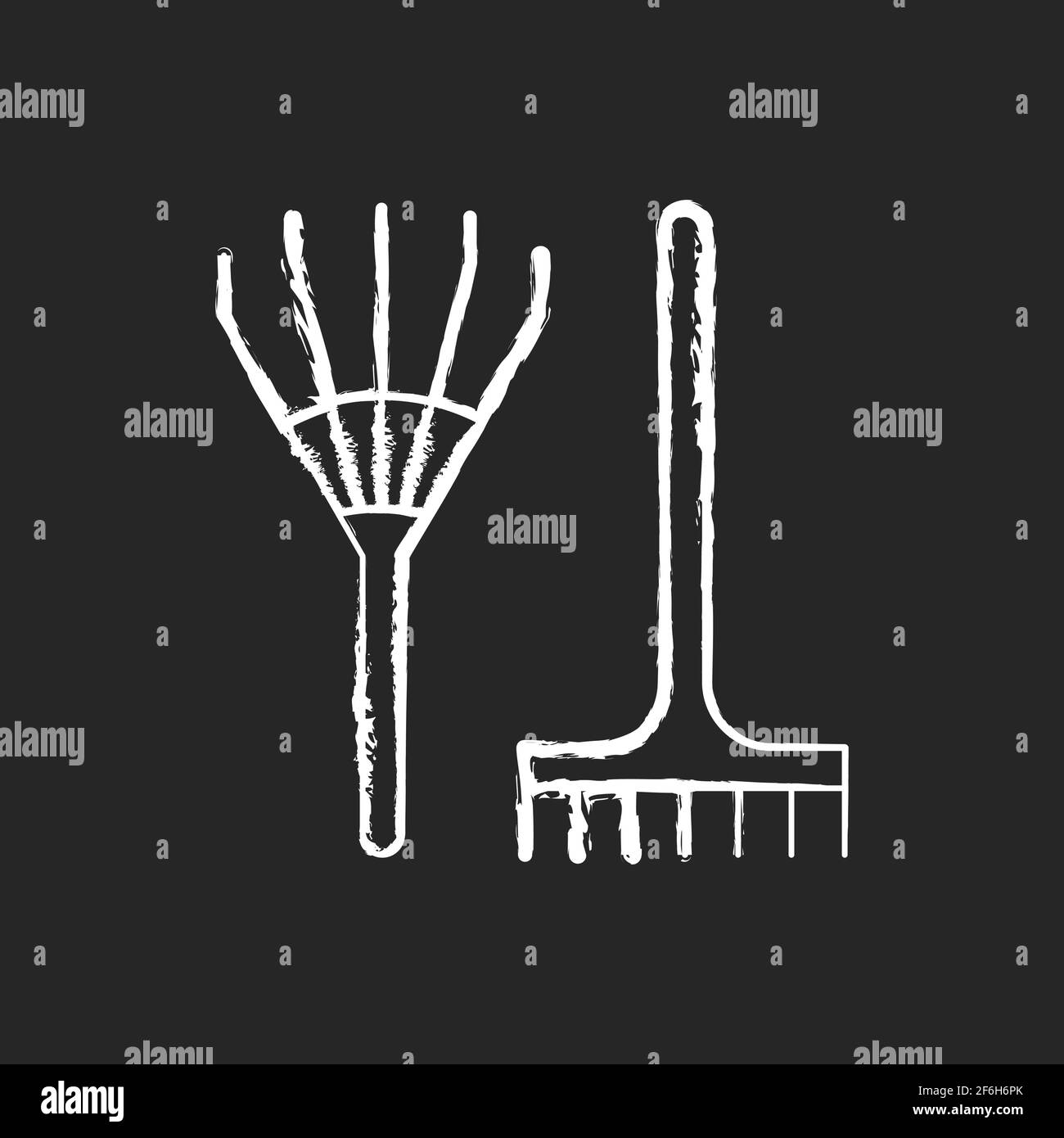 Lawn rake linear icon Stock Vector Images - Alamy