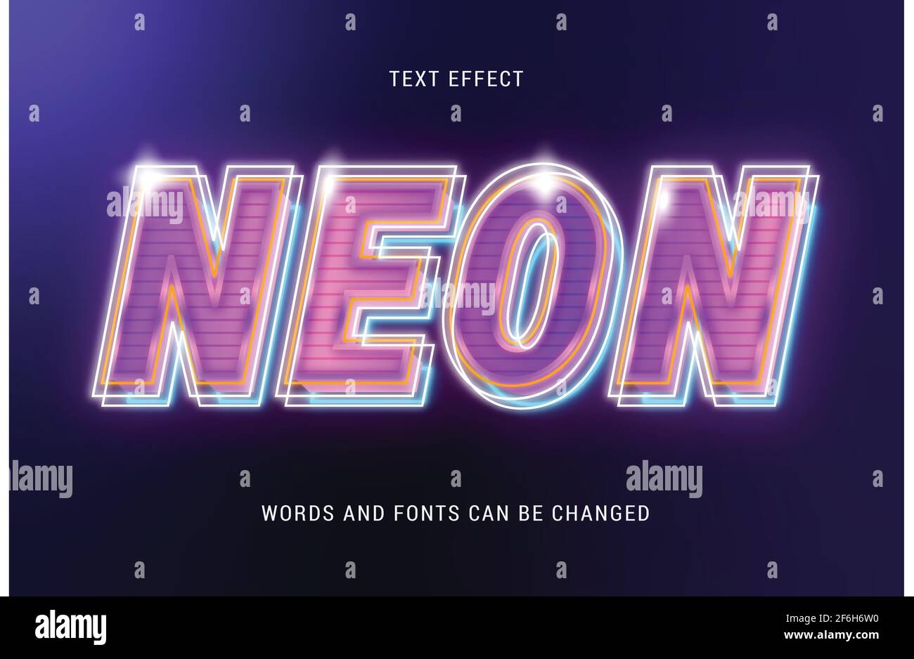 futuristic neon text effect 100% editable isolated on dark background ...