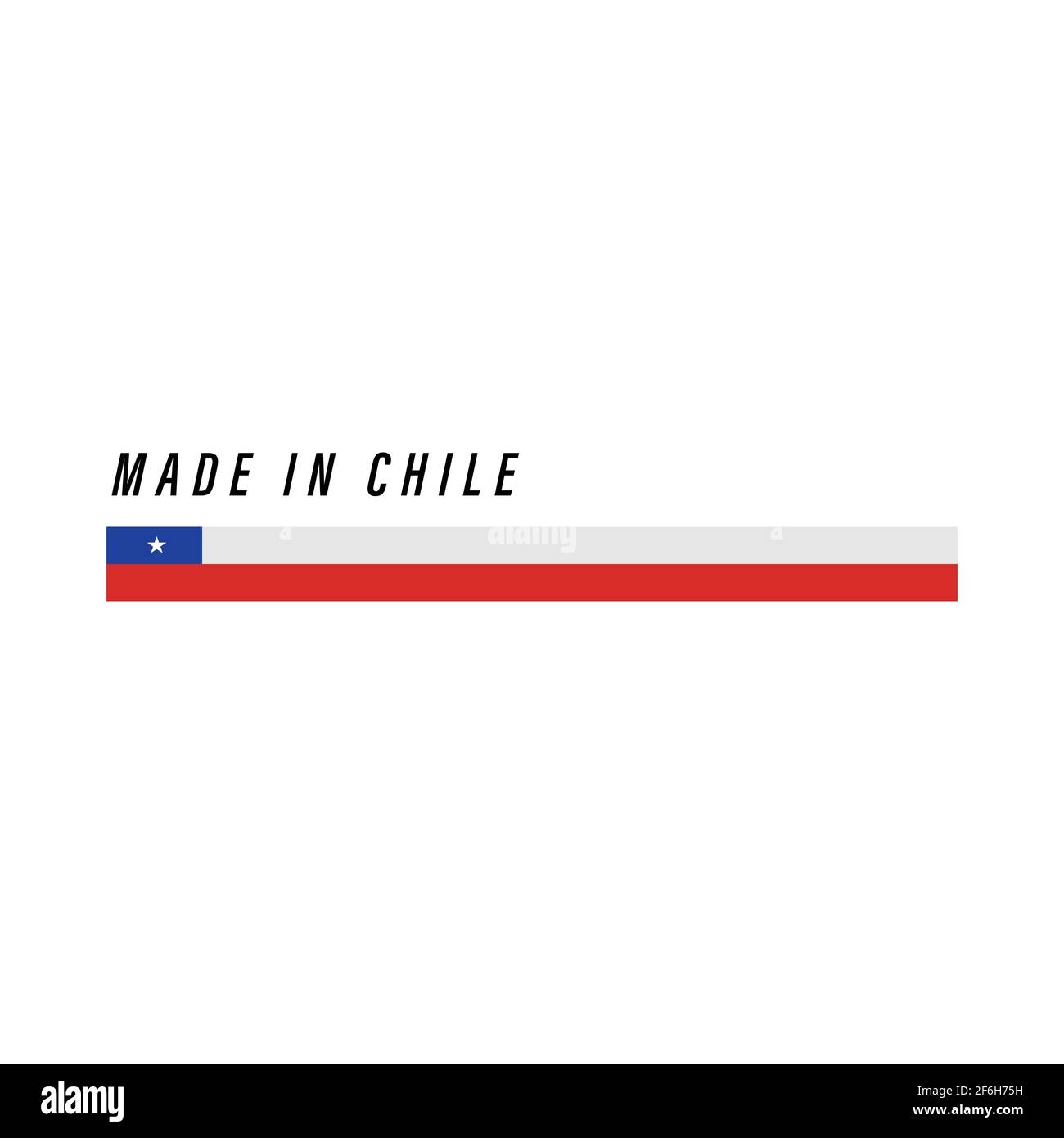 Made in Chile, badge or label with flag isolated on white background ...