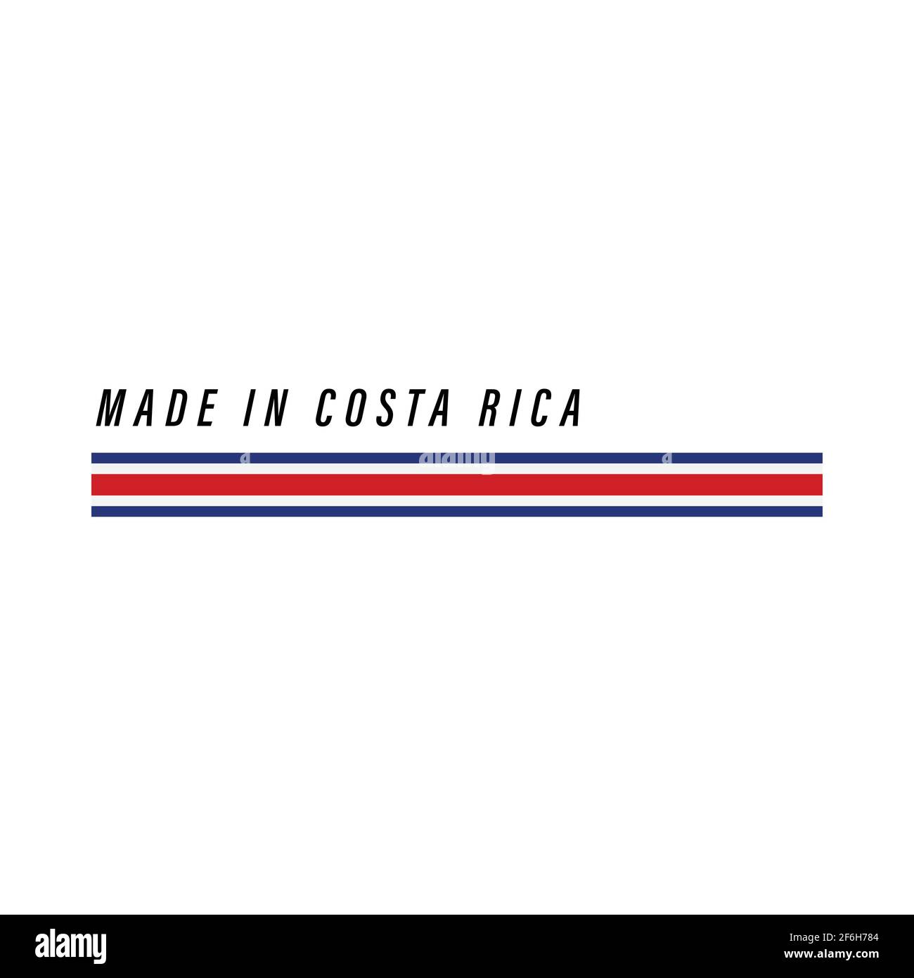 Made in Costa Rica, badge or label with flag isolated on white ...