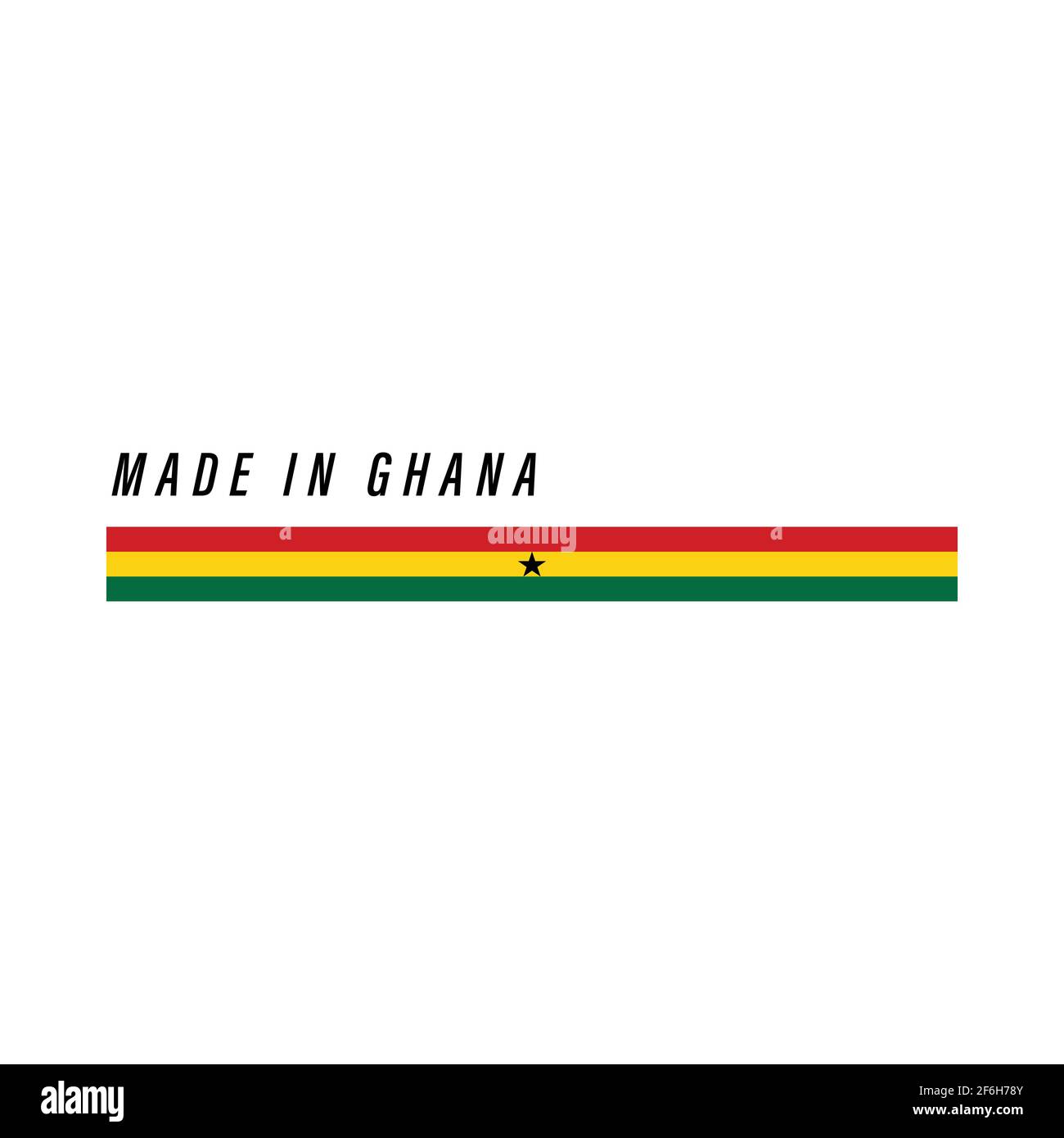 Made in Ghana, badge or label with flag isolated on white background ...