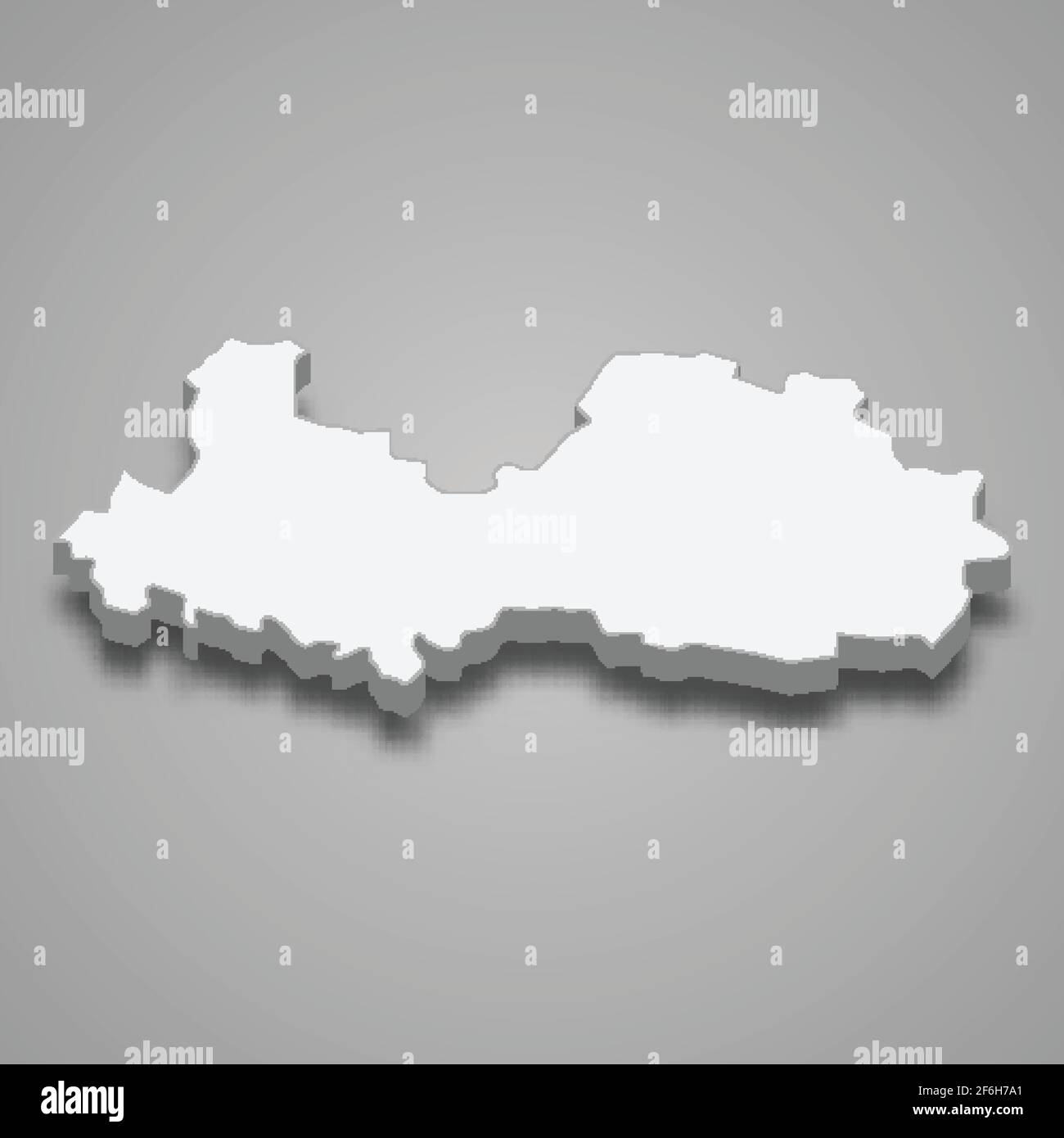 3d isometric map of Bac Giang Province of Vietnam, vector illustration ...