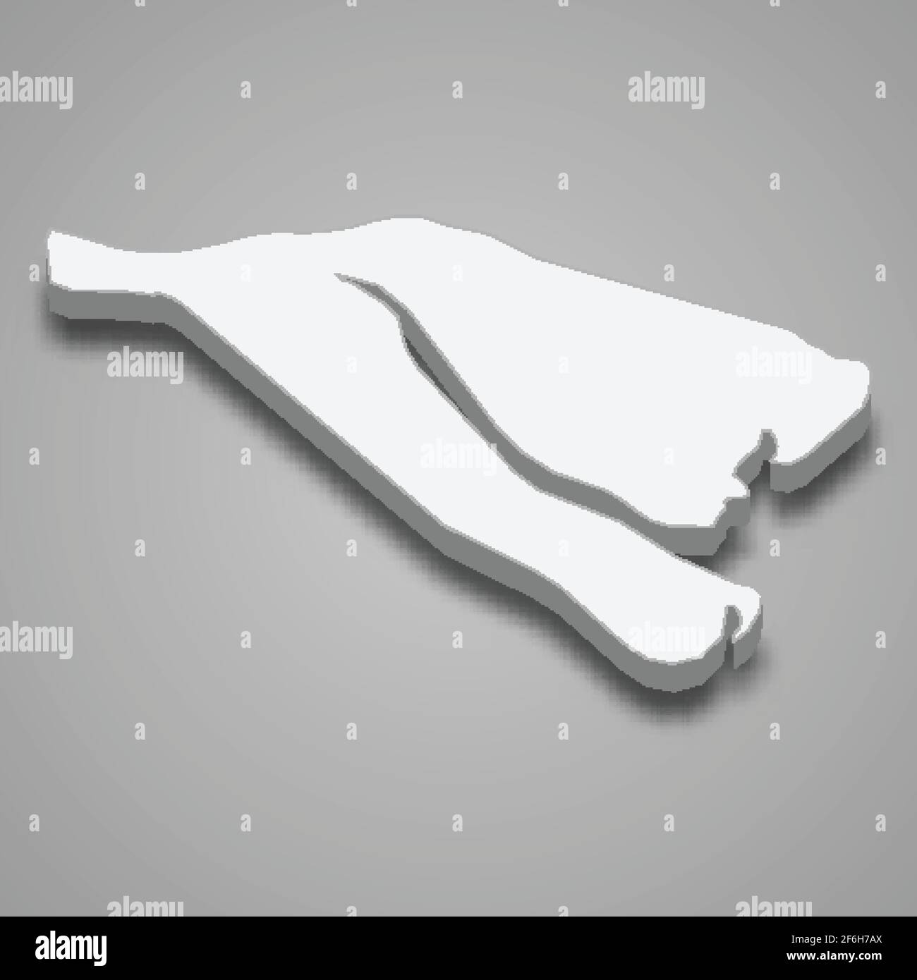 3d isometric map of Ben Tre Province of Vietnam, vector illustration ...