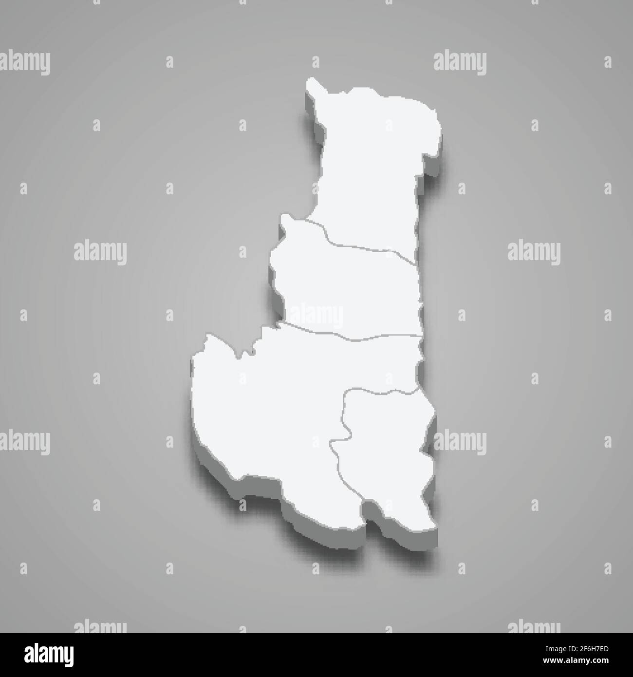 3d isometric map of Chin is a Region of Myanmar, vector illustration ...