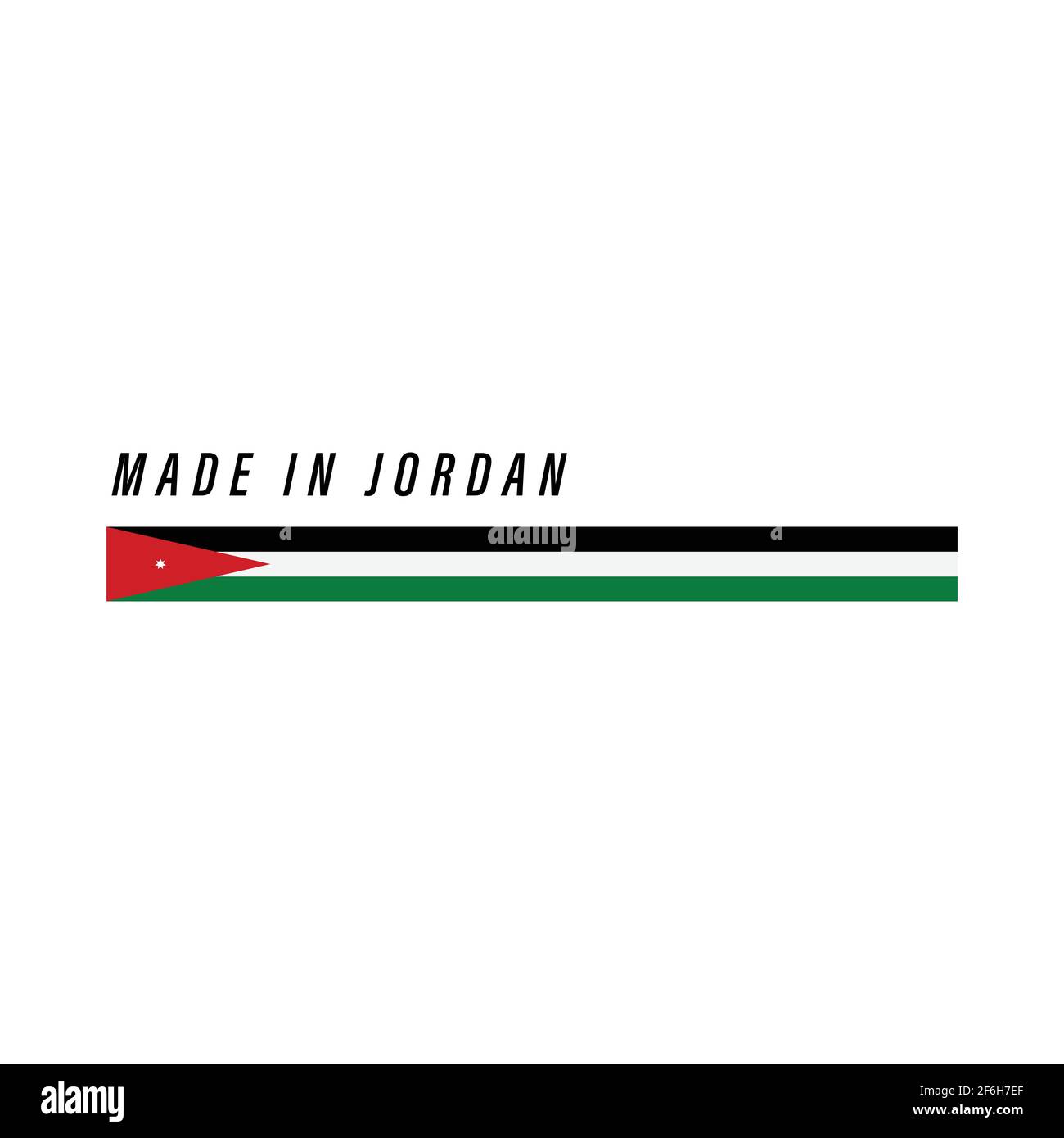 Made in Jordan, badge or label with flag isolated on white background ...