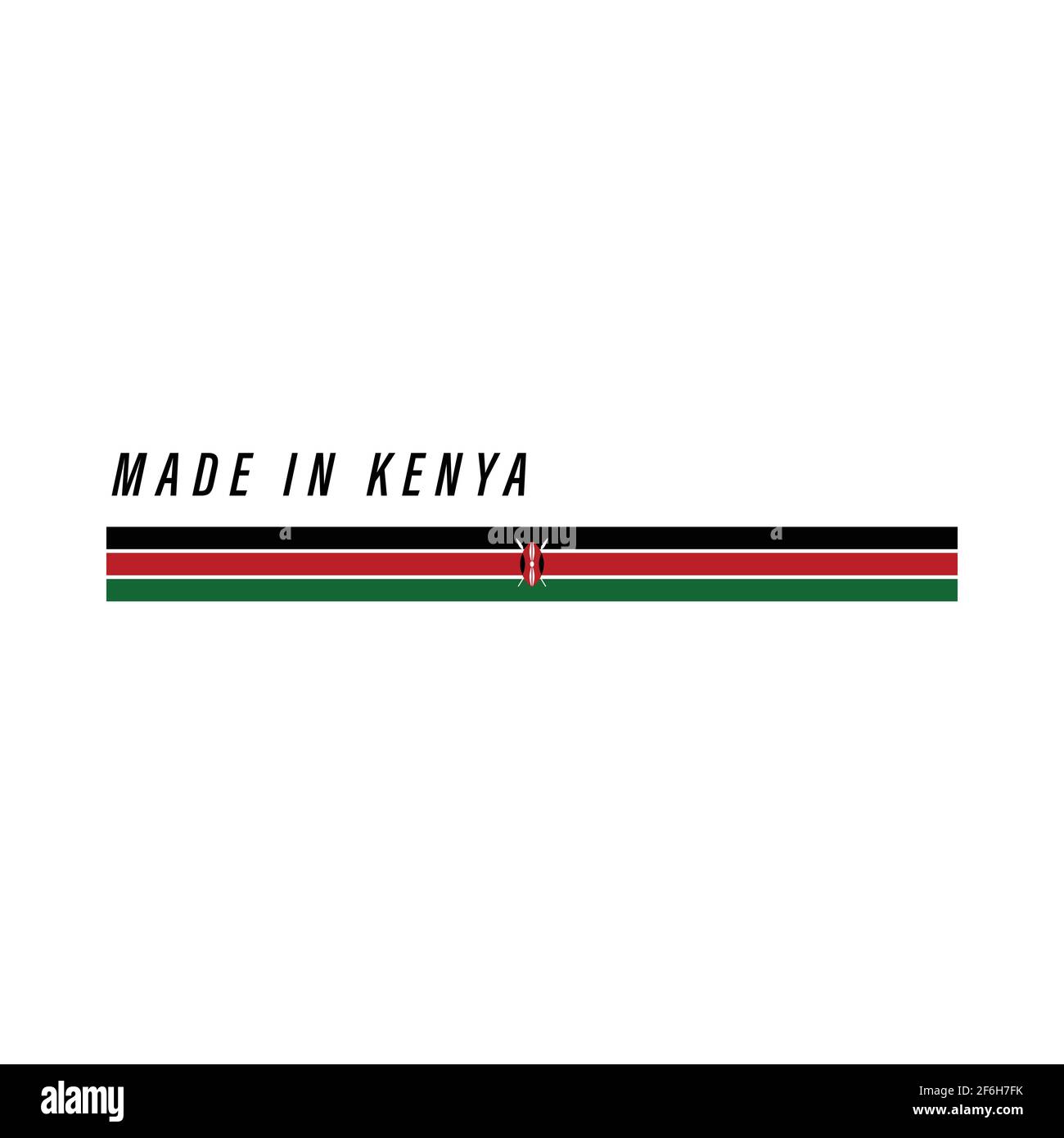 Made in Kenya, badge or label with flag isolated on white background ...