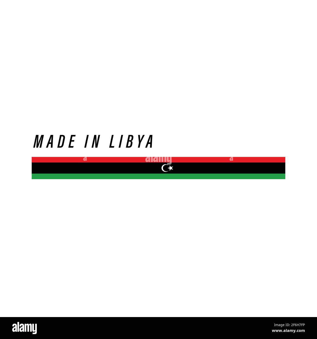 Made in Libya, badge or label with flag isolated on white background ...