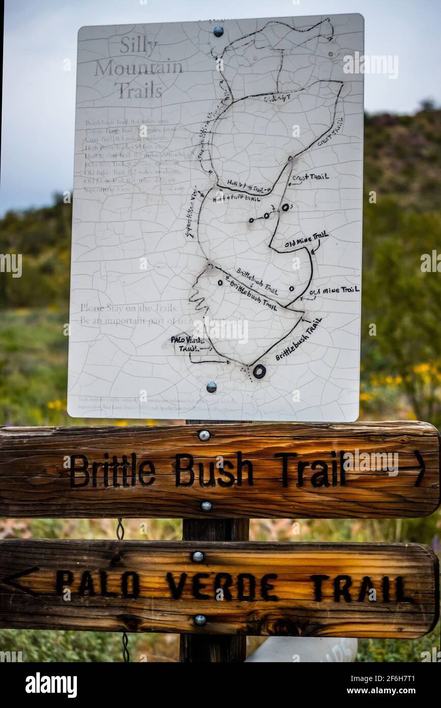 Silly Mountain, AZ, USA - March 9, 2020: The different kinds of trials ...