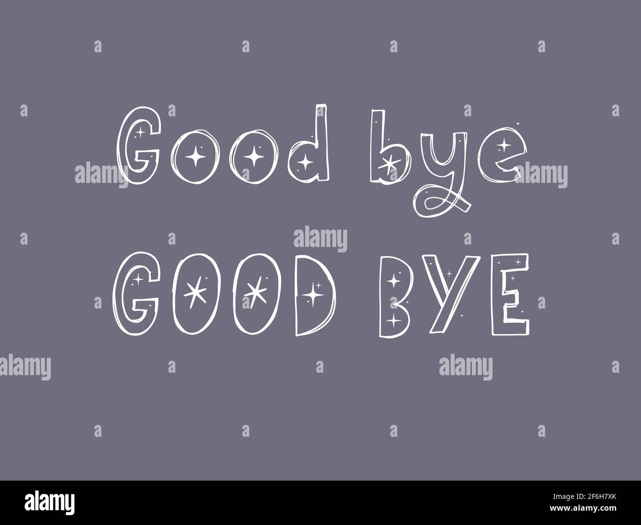 Good bye text. Continuous one line drawing. Vector illustration sketch ...