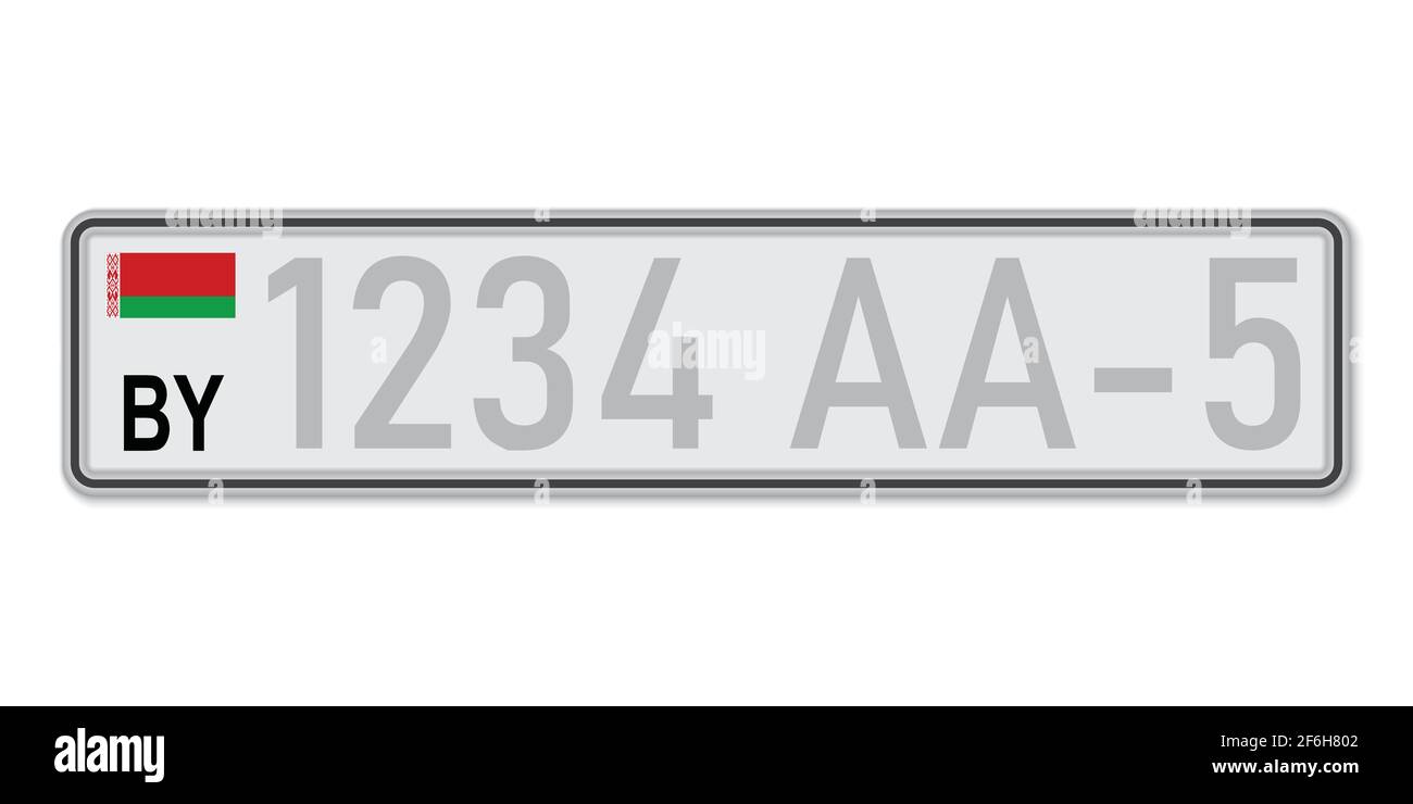 Car number plate. Vehicle registration license of Belarus. European ...